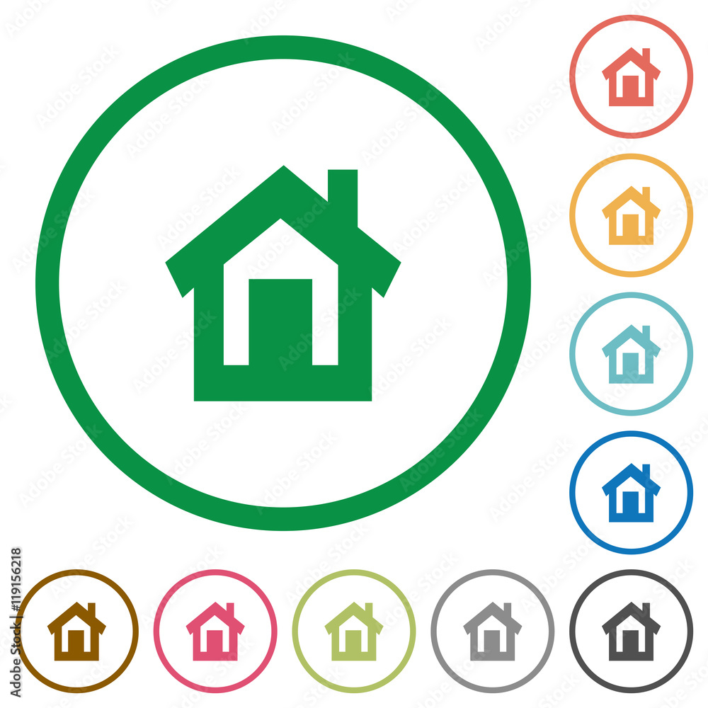 Home outlined flat icons Stock Vector | Adobe Stock
