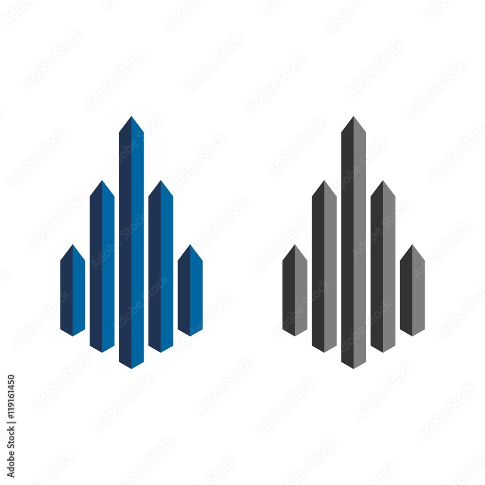 Abstract Blue Tower v.2 Stock Vector | Adobe Stock
