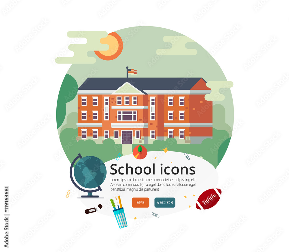 Vector education cover design. Illustration of primary or elementary ...