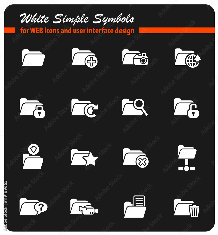folder icon set Stock Vector | Adobe Stock