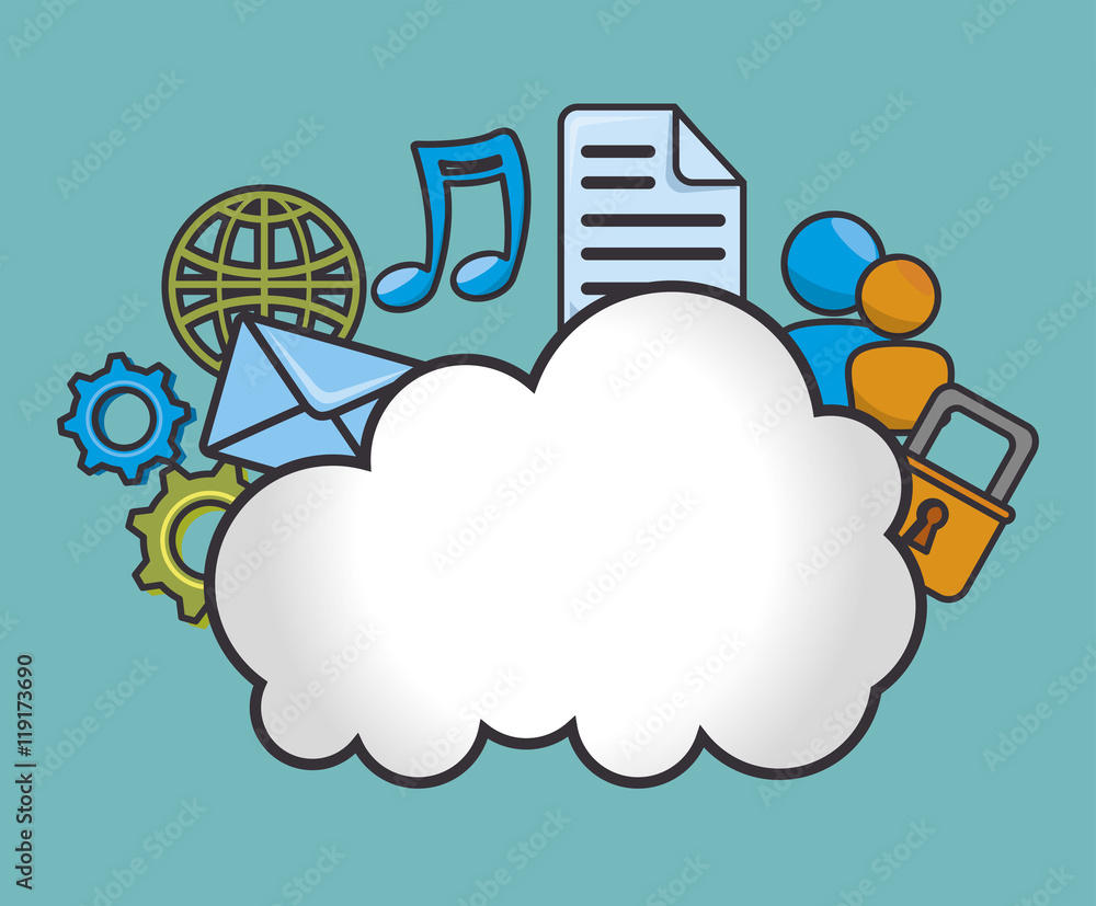 cloud computing data icon vector illustration graphic Stock Vector ...