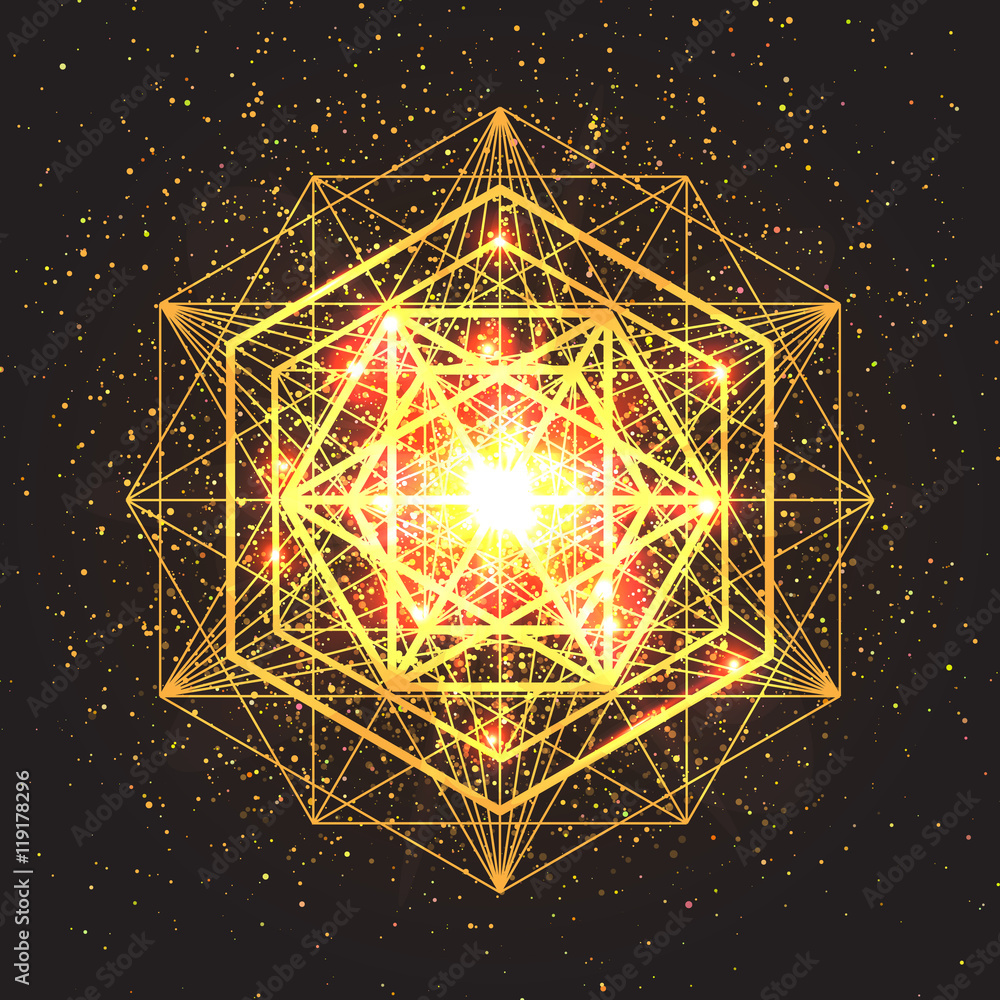 Magic geometry sign. Abstract sacred geometry. Religion, spirituality ...