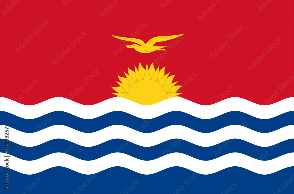 Vector flat style Republic of Kiribati state flag. Official design of ...