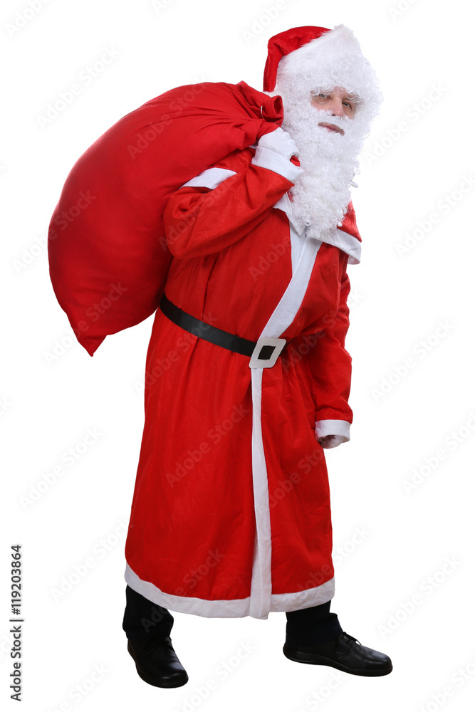 Weihnachtsmann Nikolaus mit Sack für Geschenke an Weihnachten F Stock ...