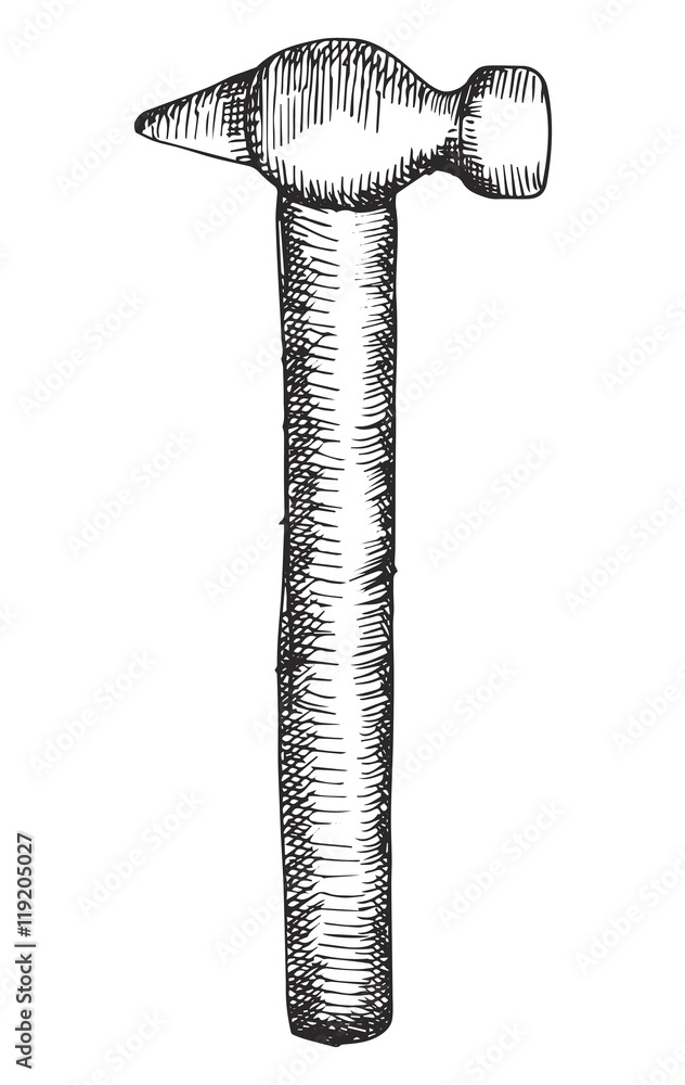 hammer drawing Stock Illustration | Adobe Stock