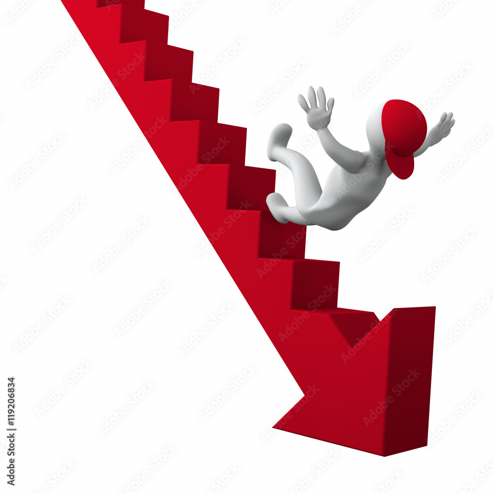 3D Man fall Stock 일러스트레이션 | Adobe Stock