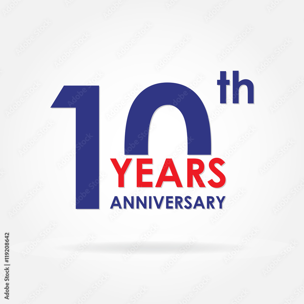 10 years anniversary sign or emblem. Template for celebration and ...