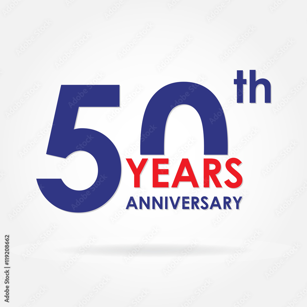 50 years anniversary sign or emblem. Template for celebration and ...