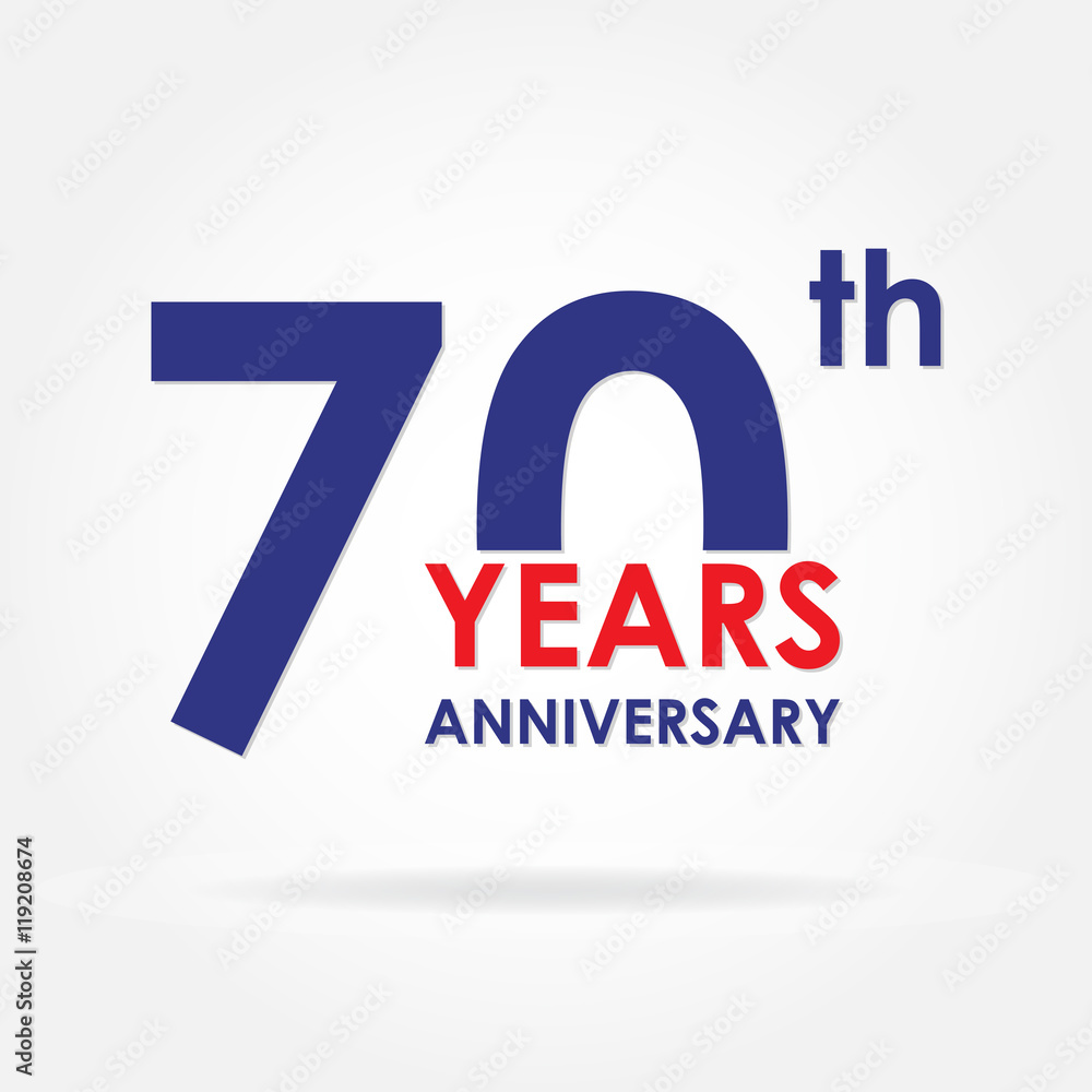 70 years anniversary sign or emblem. Template for celebration and ...