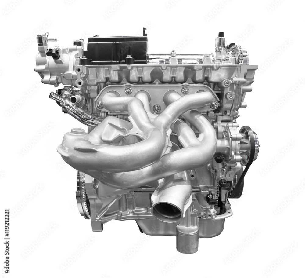 Modern car engine isolated on white background with clipping pat Stock ...