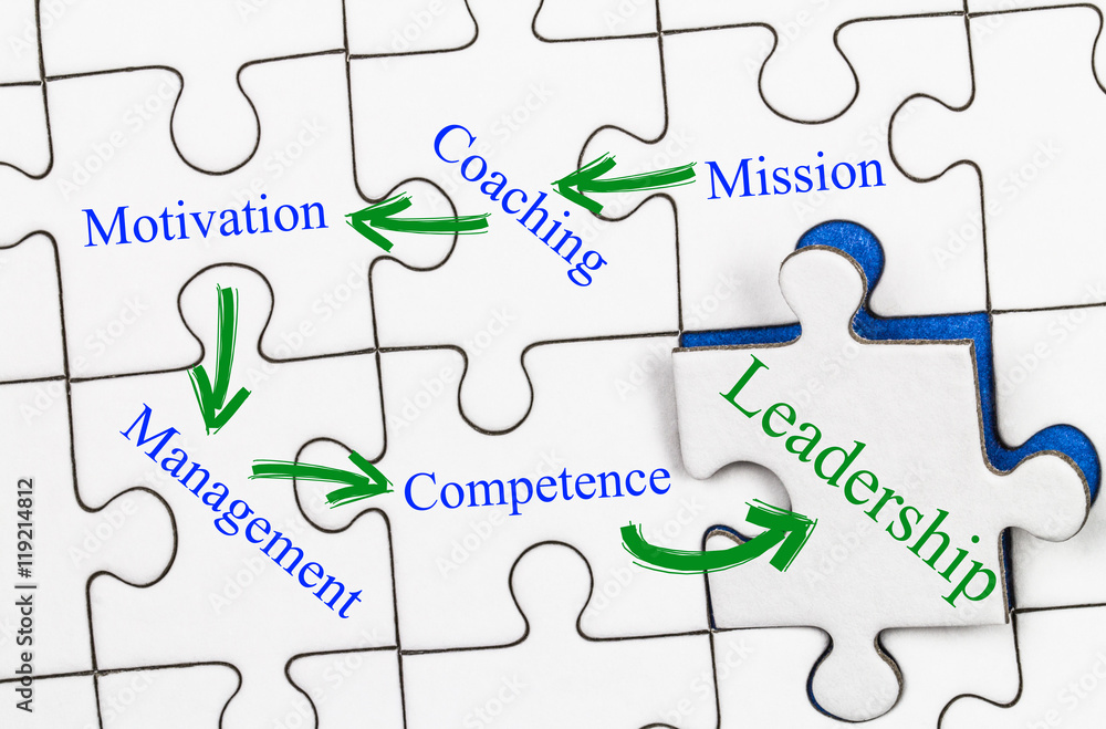 Leadership Concept on Puzzle foto de Stock | Adobe Stock