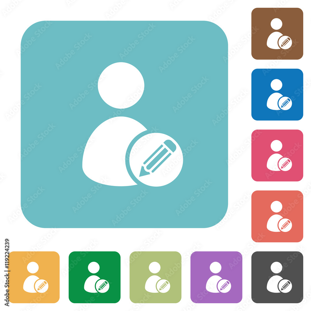 Flat edit user account icons Stock Vector | Adobe Stock