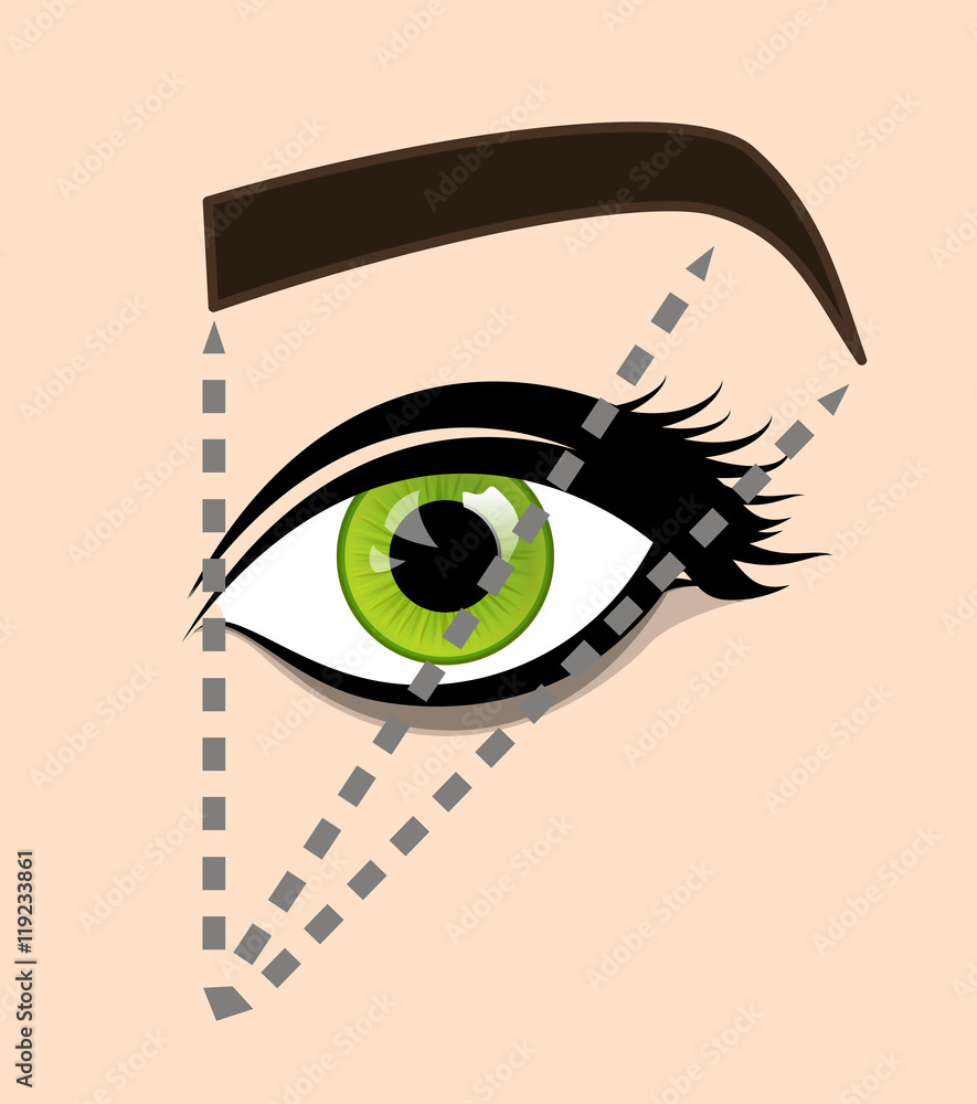 The scheme of ideal proportions eyebrows and eyes. Tutorial how to ...