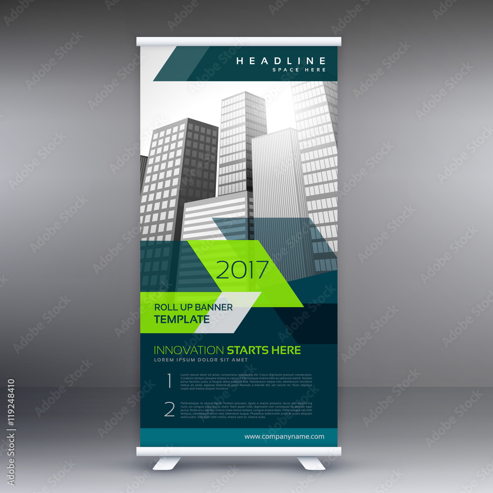 roll up banner stand template for your business presentation Stock ...