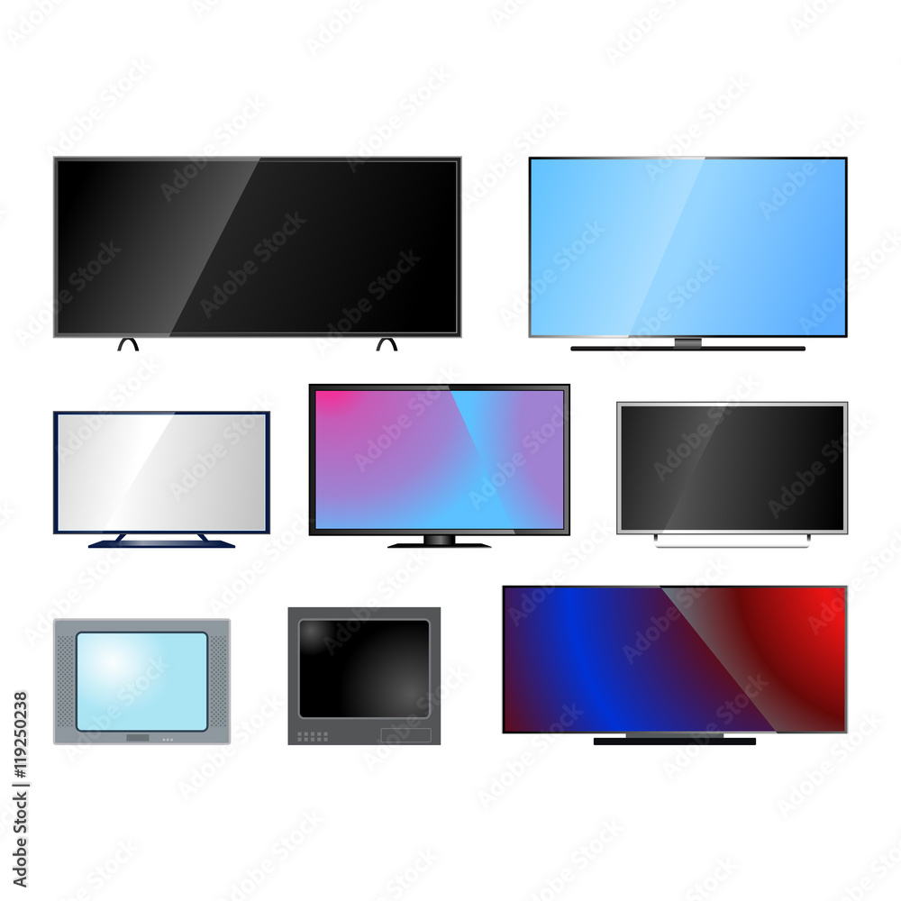 TV screen lcd monitor template vector illustration. Electronic device ...