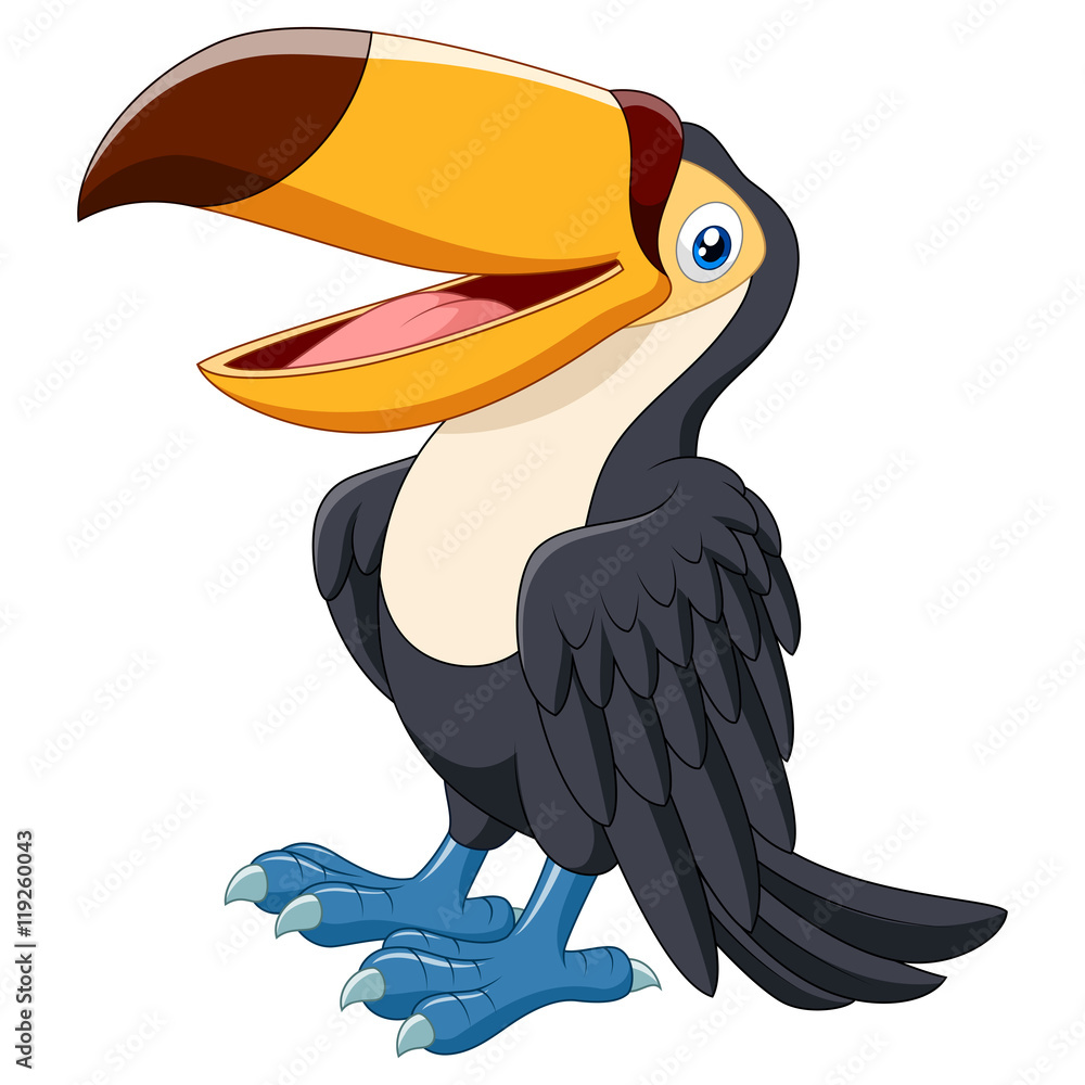 Cartoon funny toucan isolated on white background Stock Vector | Adobe ...