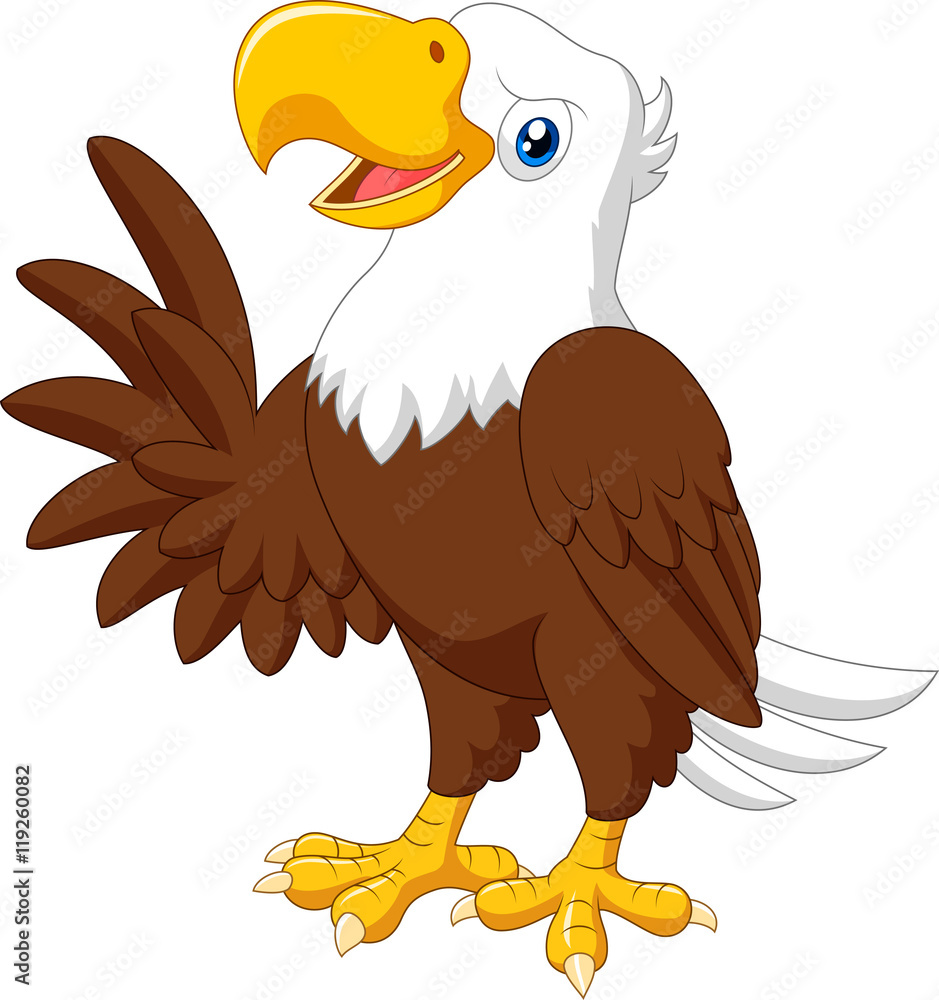 Cartoon funny eagle presenting Stock Vector | Adobe Stock