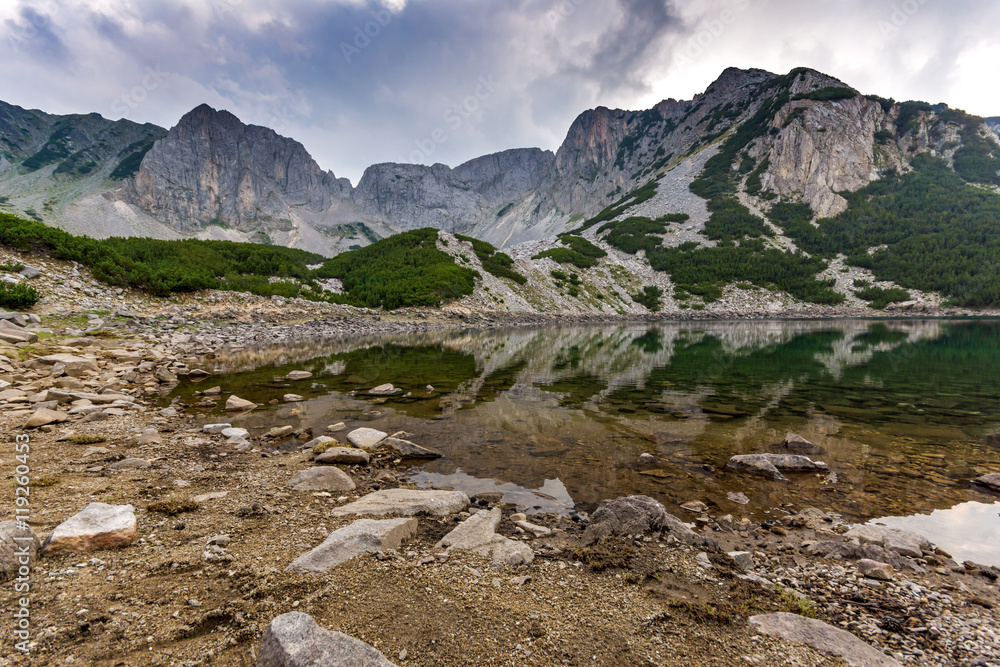 Reflection of Sinanitsa Peak in the lake, Pirin Mountain, Bulgaria ...