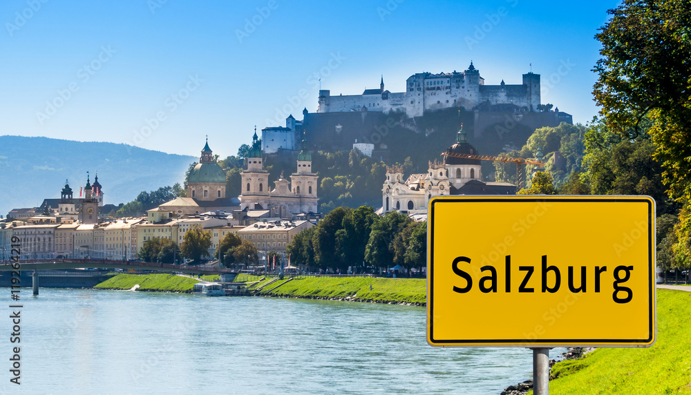 Ortsschild Salzburg Stock Photo | Adobe Stock
