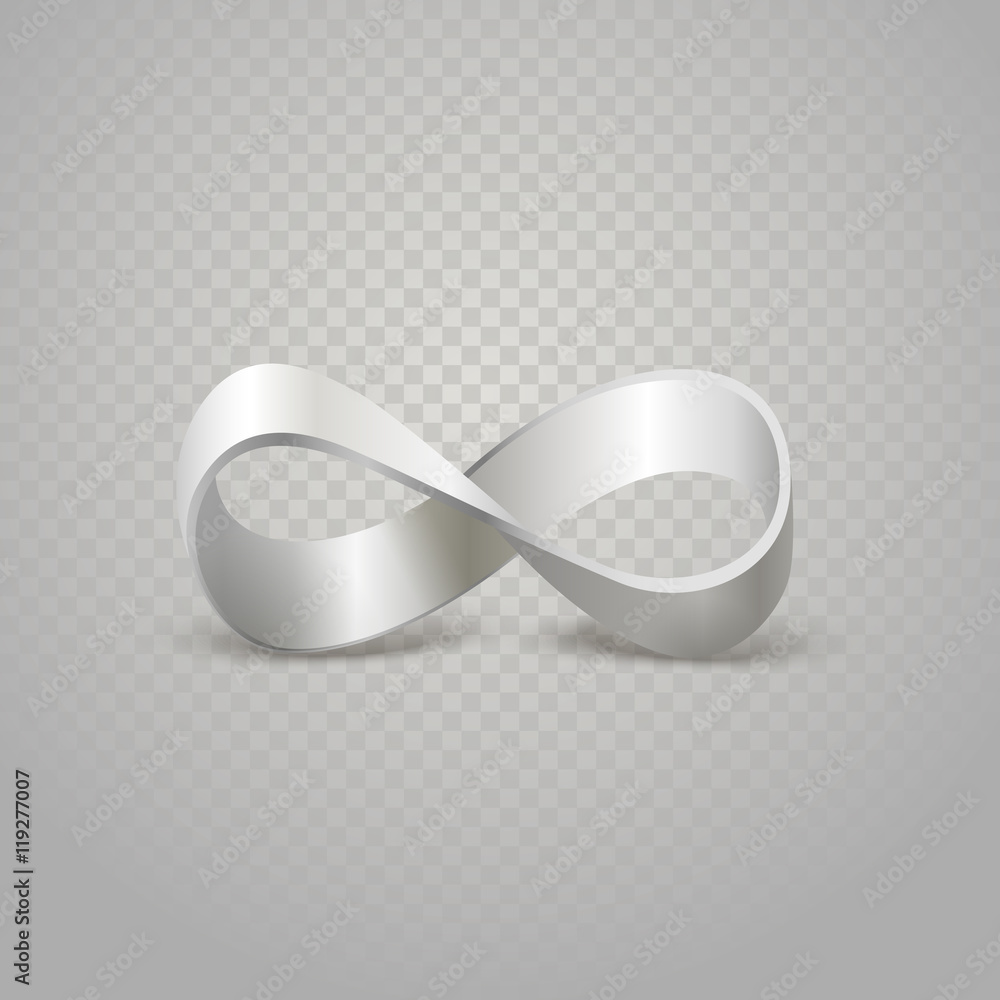 Infinity silver sign on transparent background Stock Vector | Adobe Stock