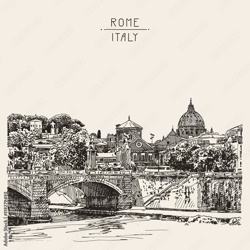 Roman Arch Bridge Sketch