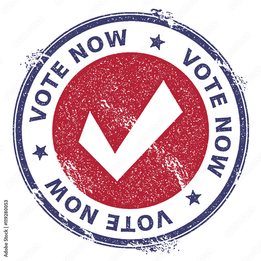 Grunge check mark rubber stamp. USA presidential election patriotic ...