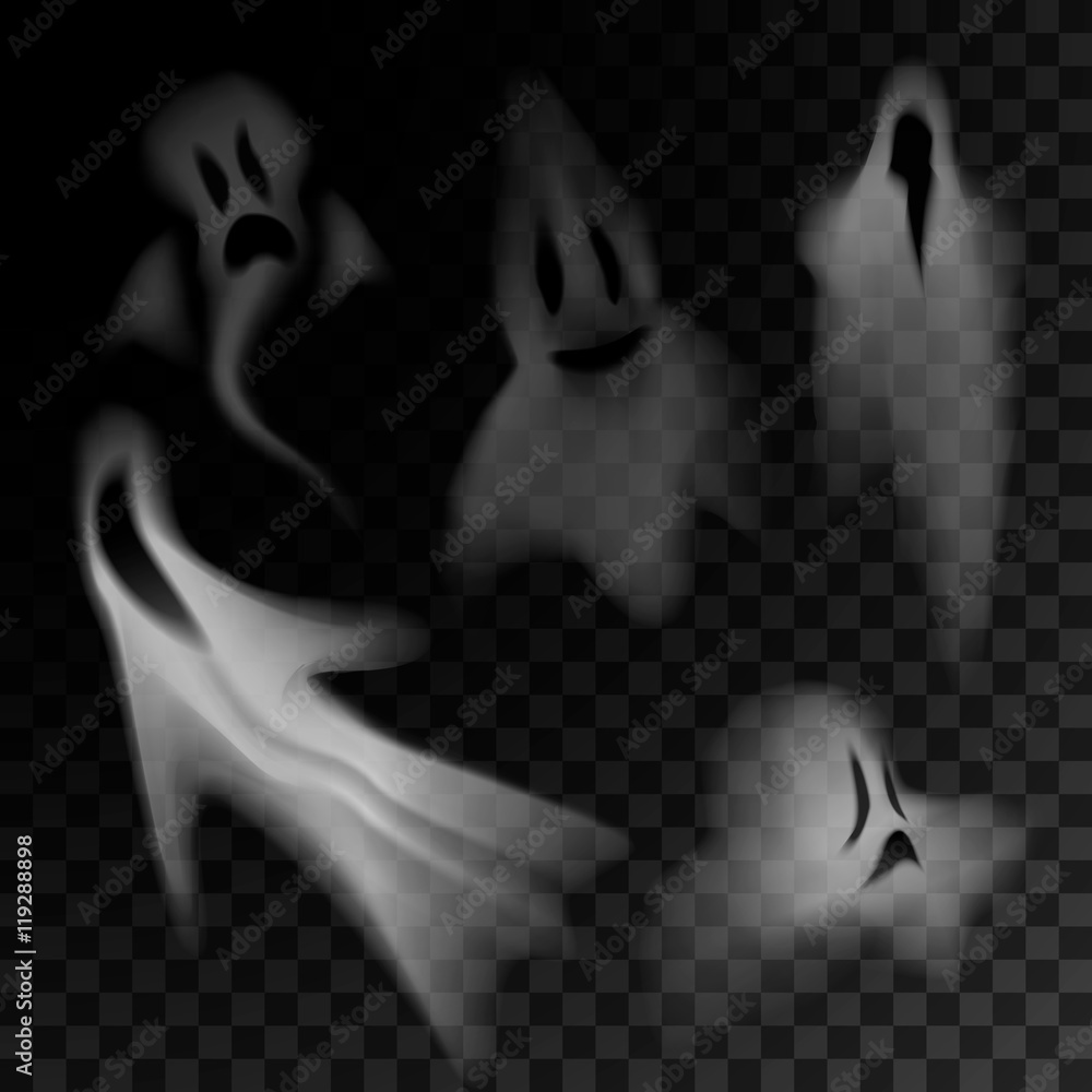 Ghost silhouette isolated on transparent background. Stock Vector ...