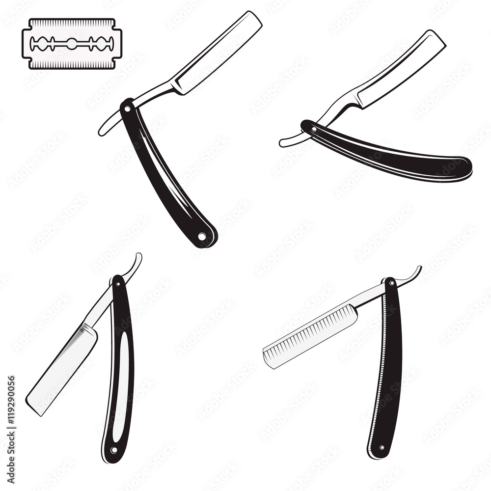 Set of the vector blades isolated on white background. Design el Stock ...