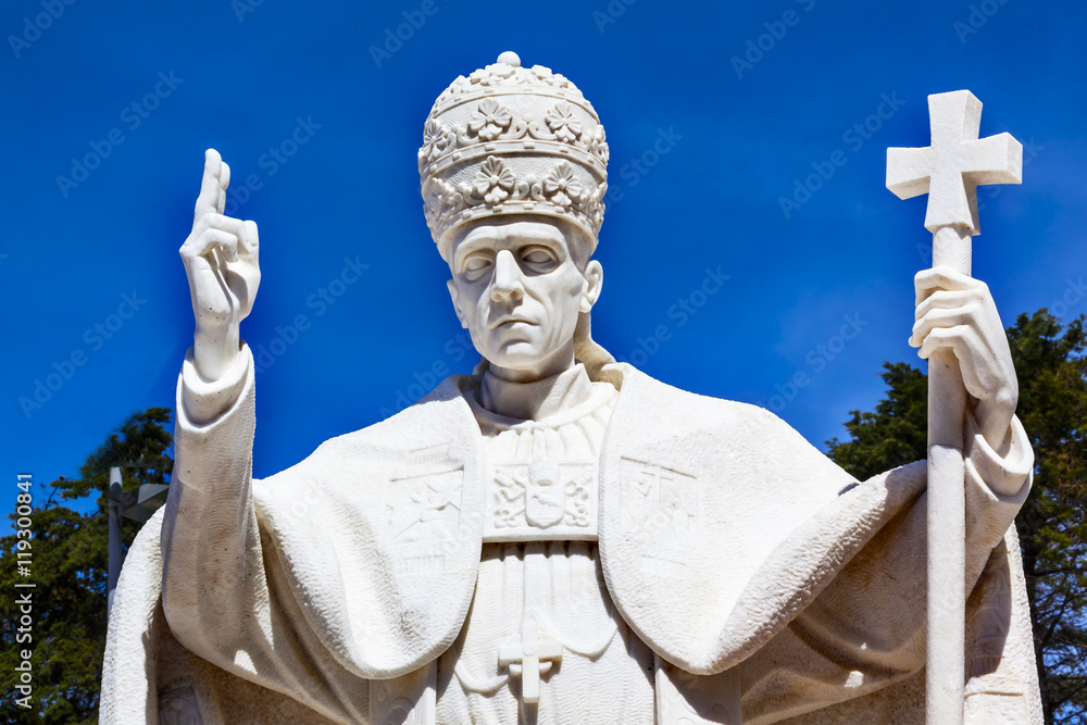 Pope Pius XII Statue Basilica of Lady of Rosary Fatima Portugal Stock ...