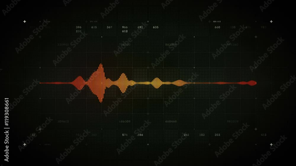 4K Audio Waveform Mono Black - A visualization of audio waveforms. This ...