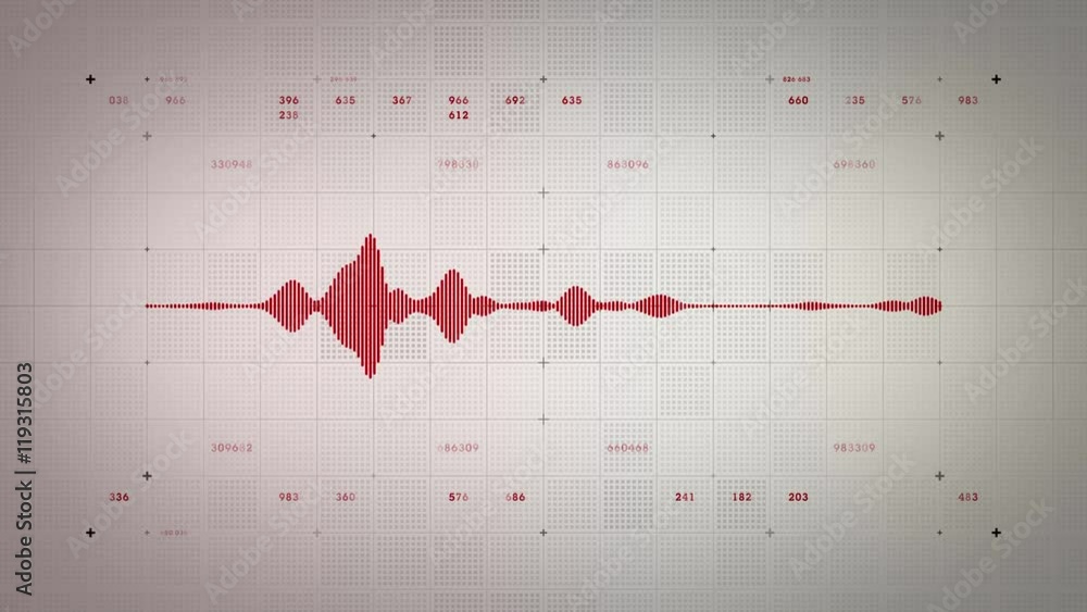 4K Audio Waveform Mono Red Lite - A visualization of audio waveforms ...