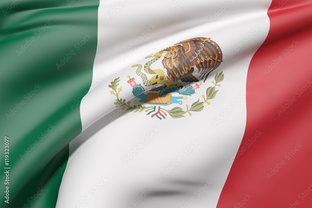 Mexico flag waving Stock Illustration | Adobe Stock
