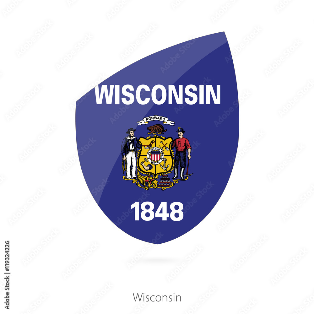 Flag of Wisconsin in the style of Rugby icon. Stock Vector | Adobe Stock