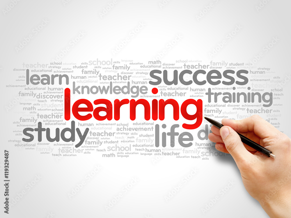 LEARNING word cloud collage, education concept background Stock Photo ...