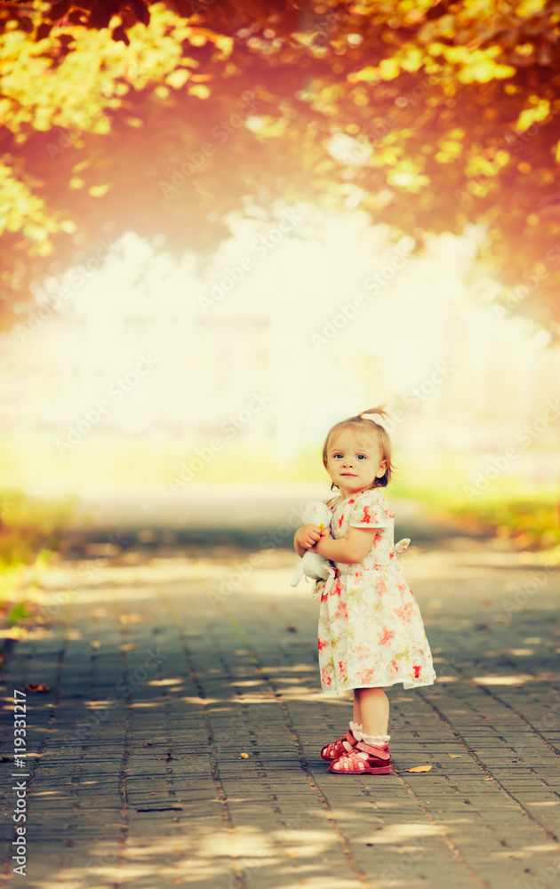 Alone baby girl Stock Photo | Adobe Stock