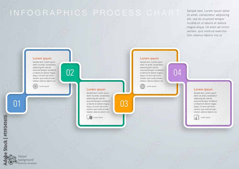 Infographic Vector Background 4-Step Process Stock Vector | Adobe Stock
