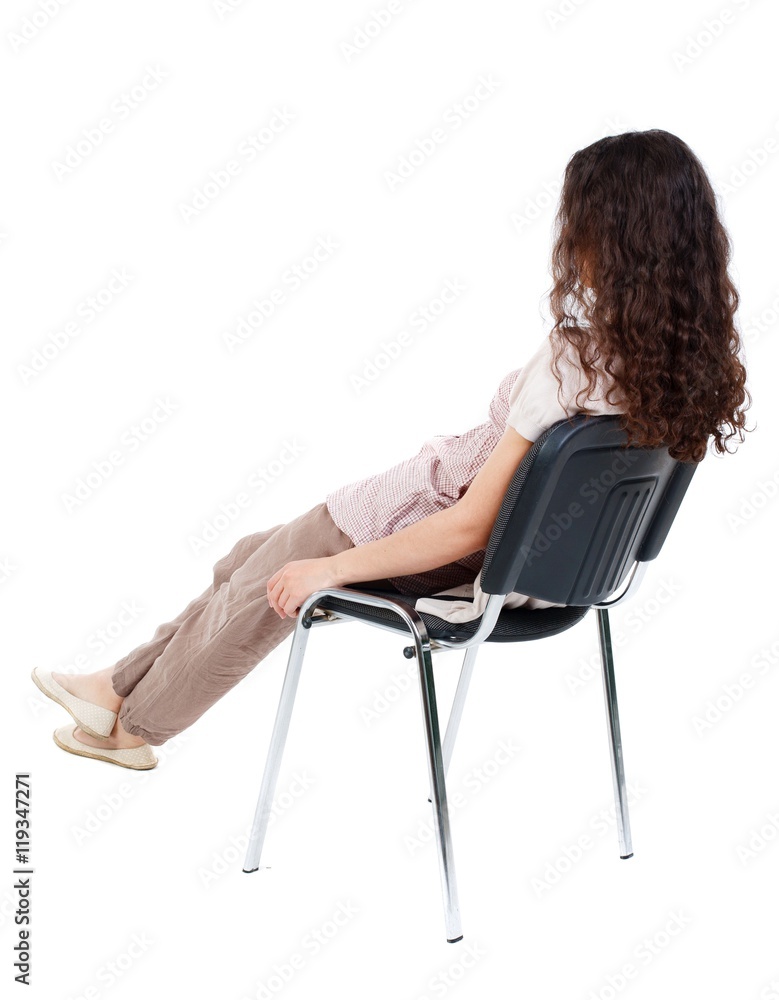 Woman Sitting In Chair Back