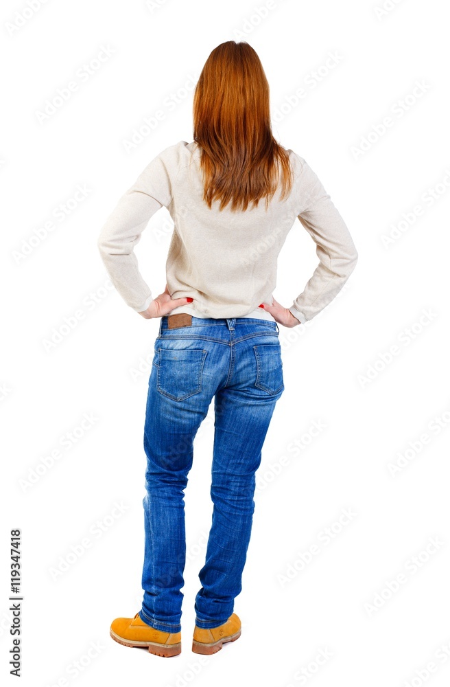 Woman Standing 34 Back View
