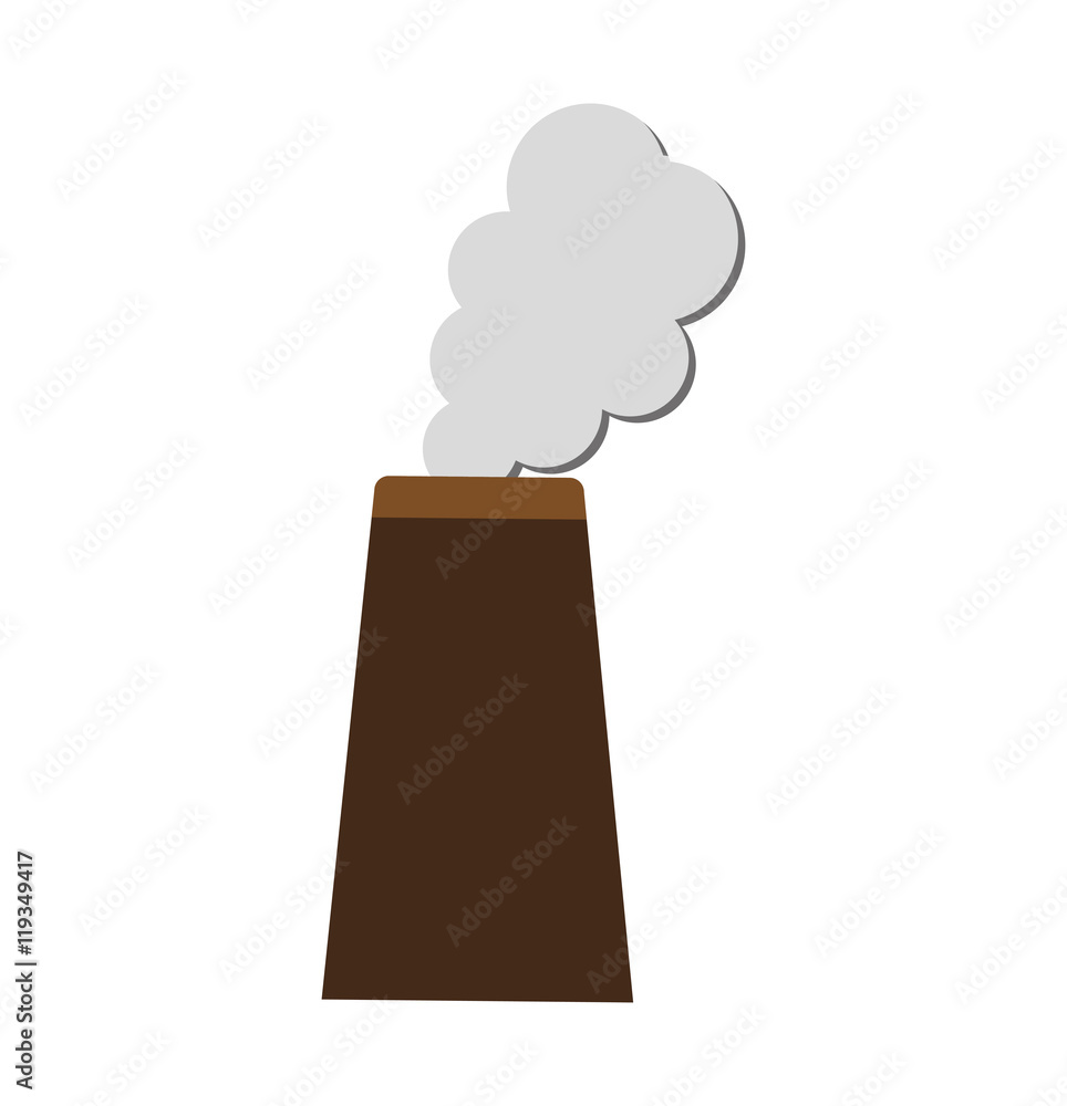 chimney industry factory plant smoke icon. Isolated and flat ...