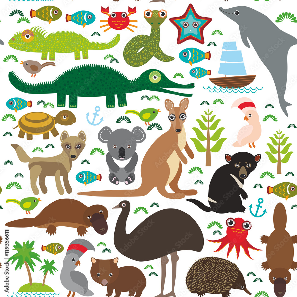 Animals Australia: Echidna Platypus ostrich Emu Tasmanian devil ...