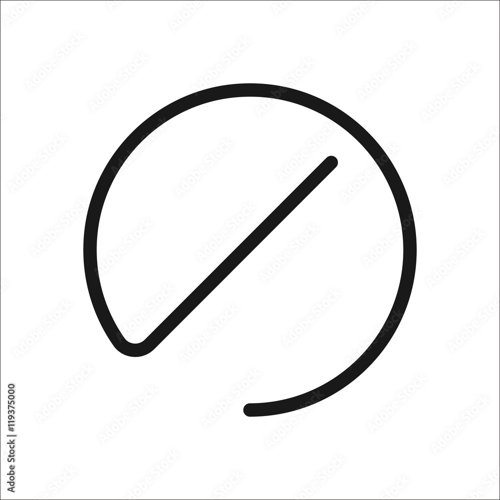 Prohibition no symbol, warning and stop sign one line icon on ...