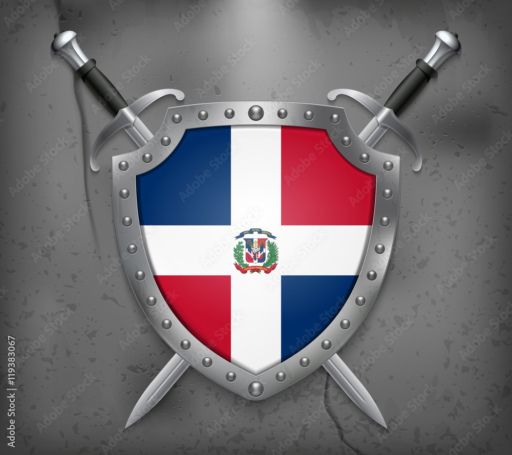 Flag of Dominican Republic. The Shield Has Flag Illustration. Ve Stock ...