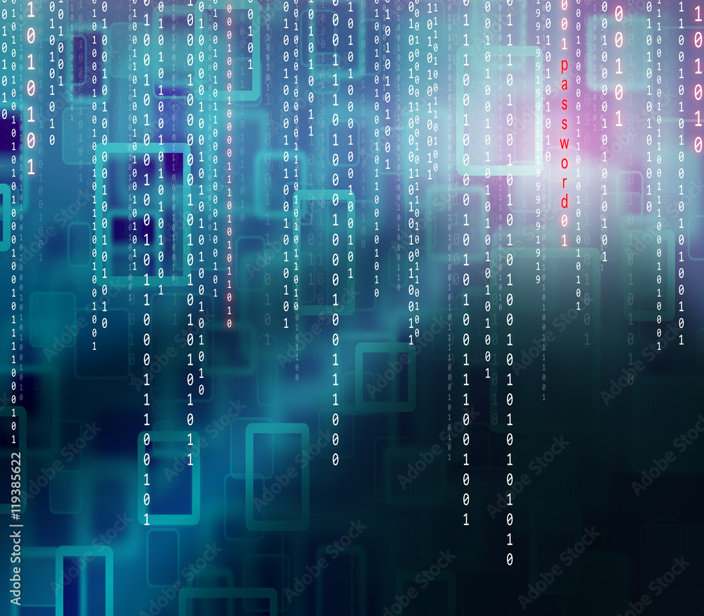 Conceptual Password Matrix Binary Code Background Safety Computing