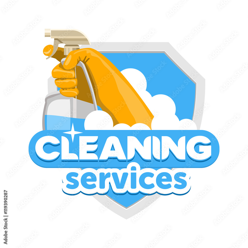 cleaning service logo Stock Vector | Adobe Stock