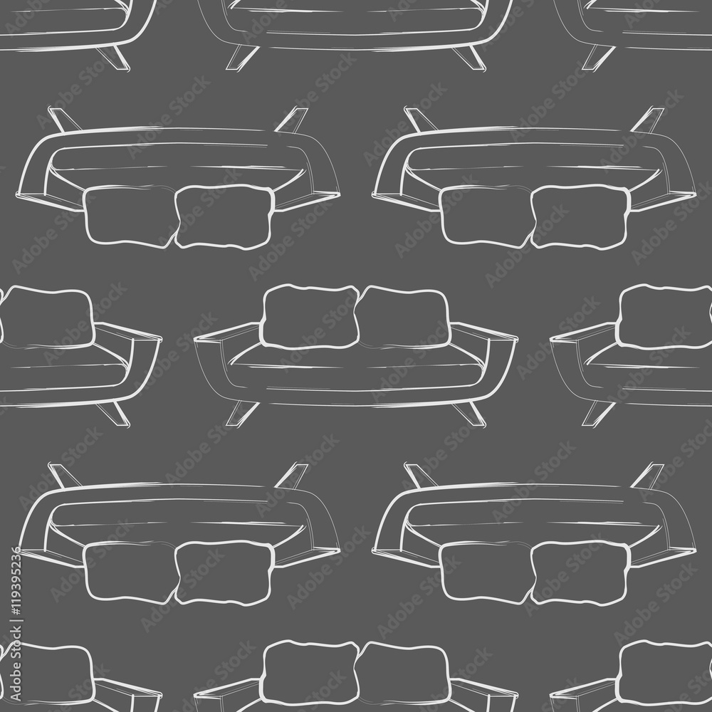 Seamless pattern with sofas. Stock Vector | Adobe Stock