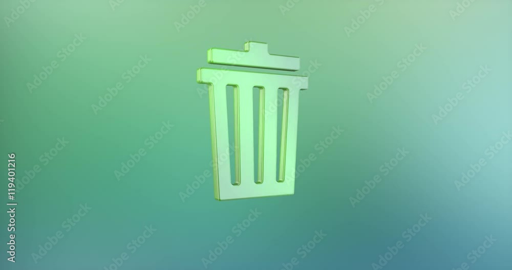 Animated Trash Can Color 3d Icon Loop Modules for edit with alpha matte ...