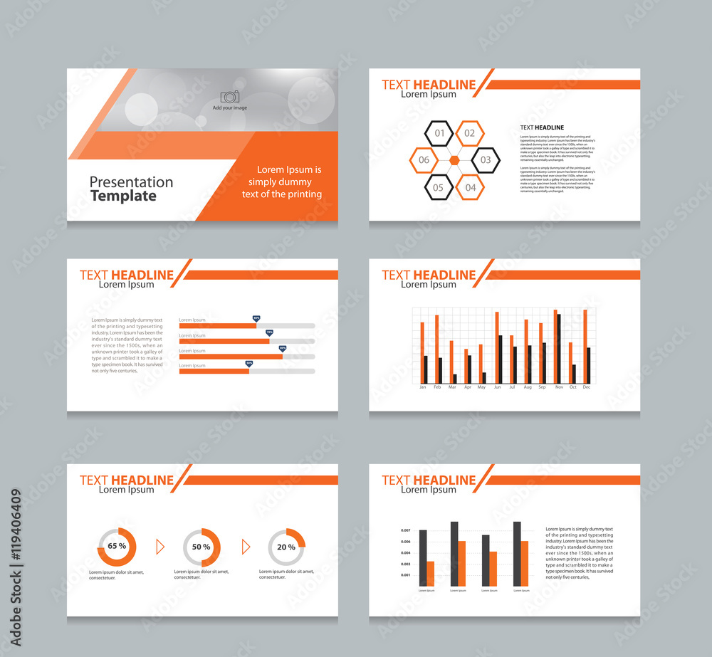page presentation layout design template with info graphic element for ...