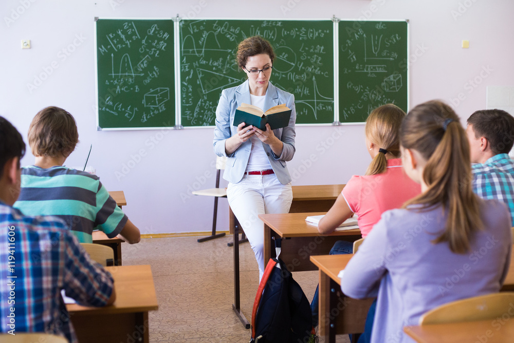 lesson in classroom Stock Photo | Adobe Stock