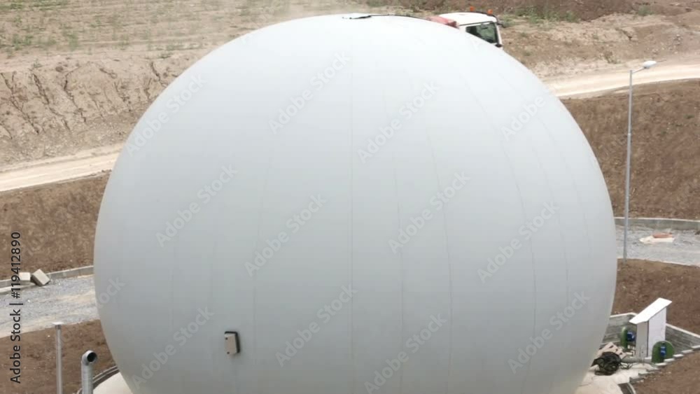 Wastewater treatment plant. Methane produced used for the energy supply ...