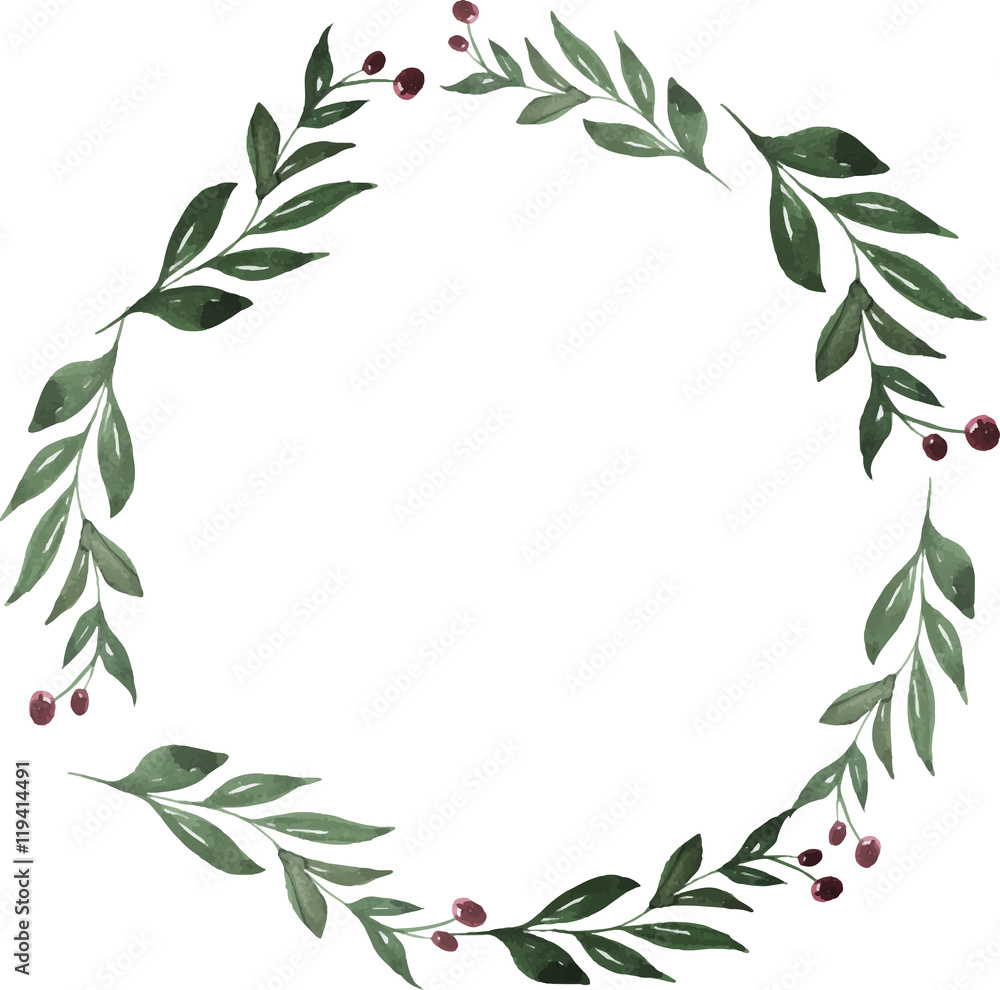 Flower card drawn by watercolor. Hand drawn vector illustration. Stock ...